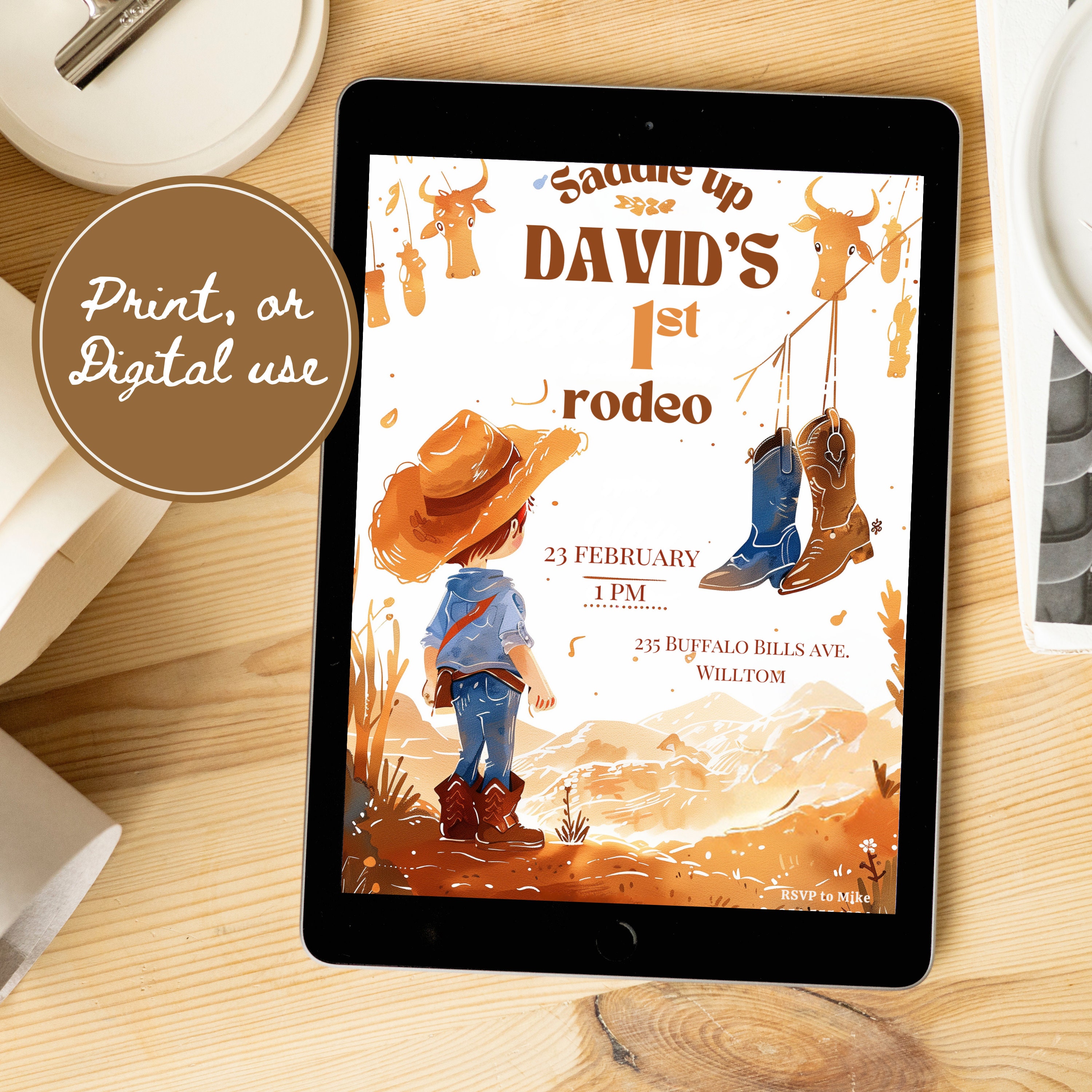 Cowboy Birthday Invitation, Wild West Birthday Party, Wester Birthday ...