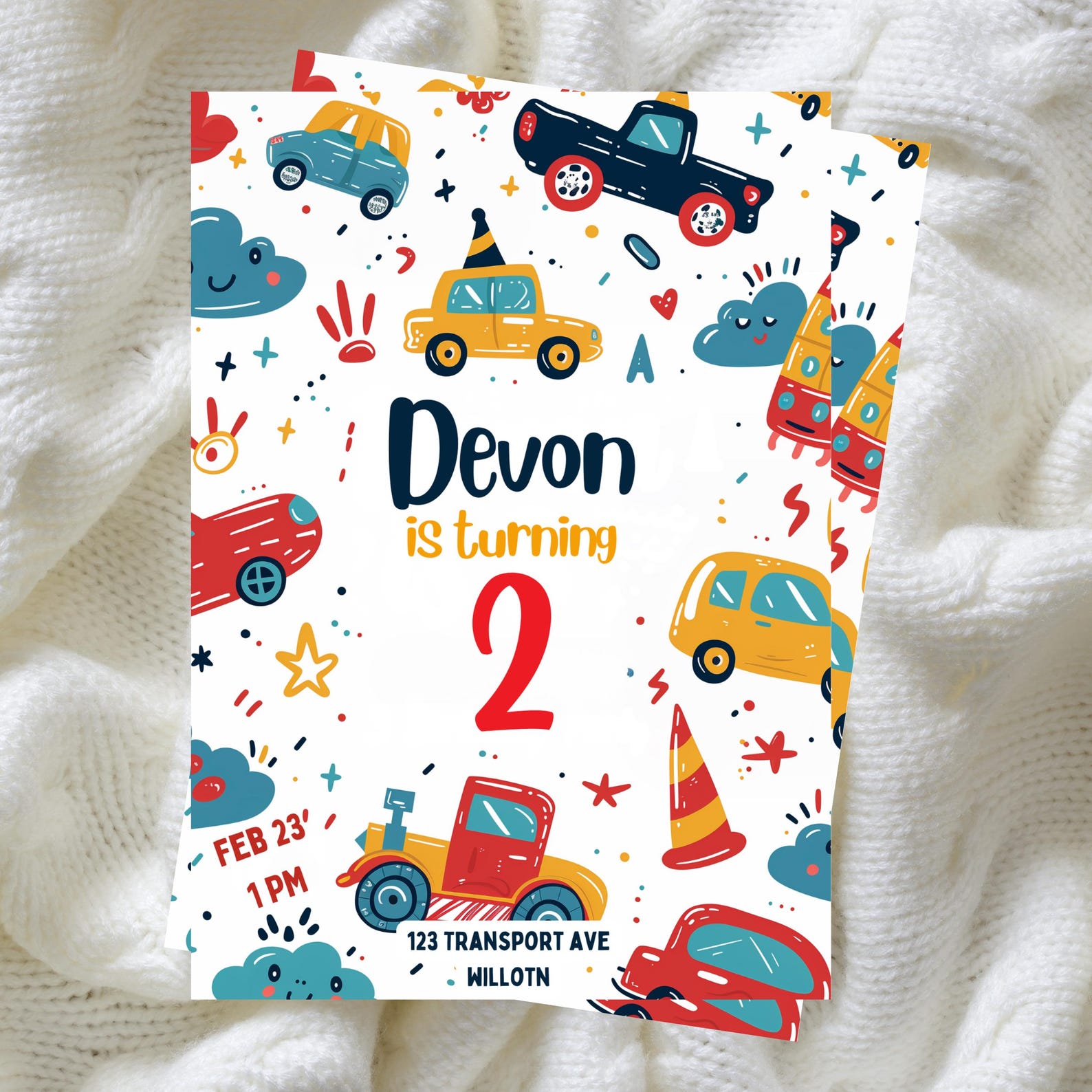 Editable Cars Birthday Invitation Template, Car Theme (digital Download ...