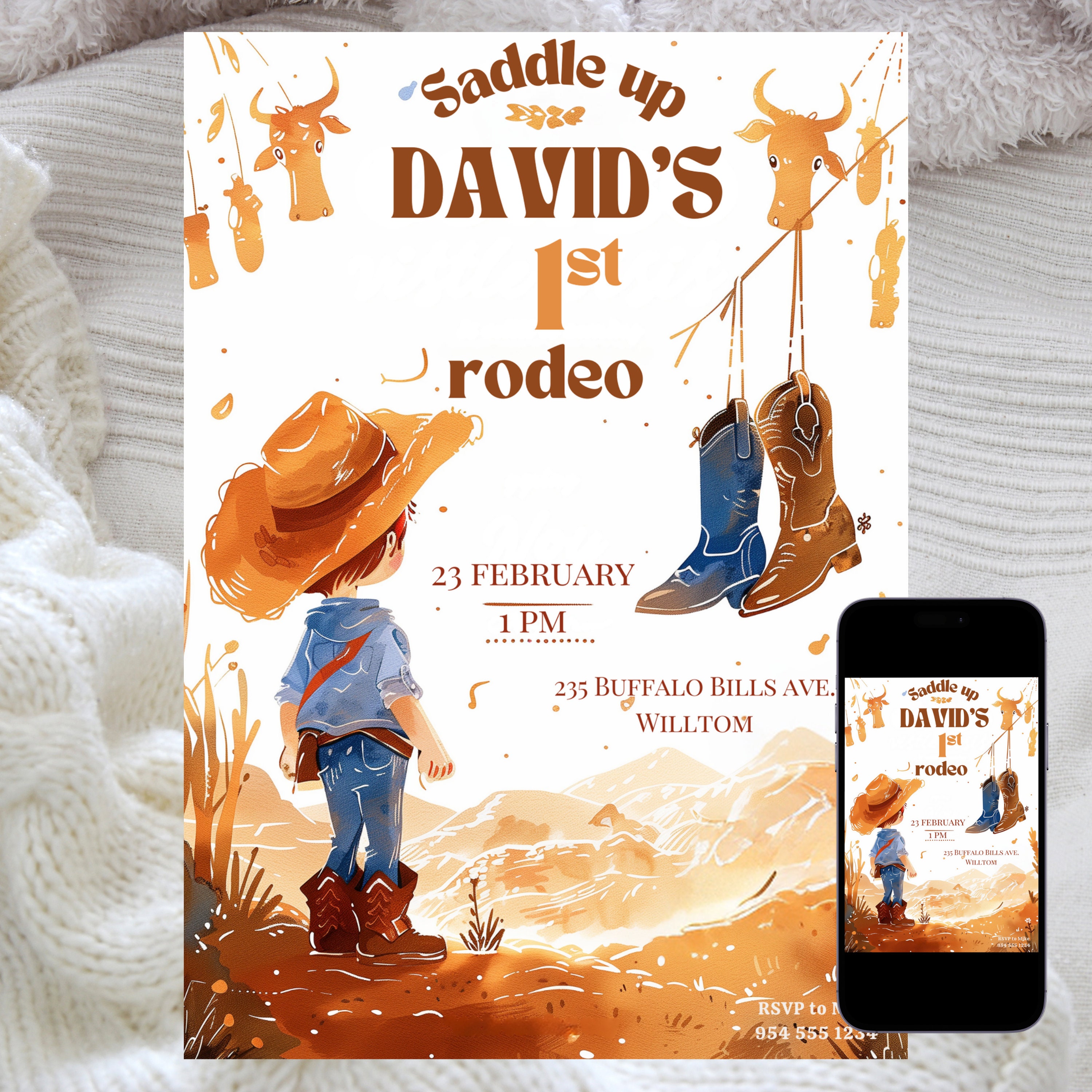 Cowboy Birthday Invitation, Wild West Birthday Party, Wester Birthday ...