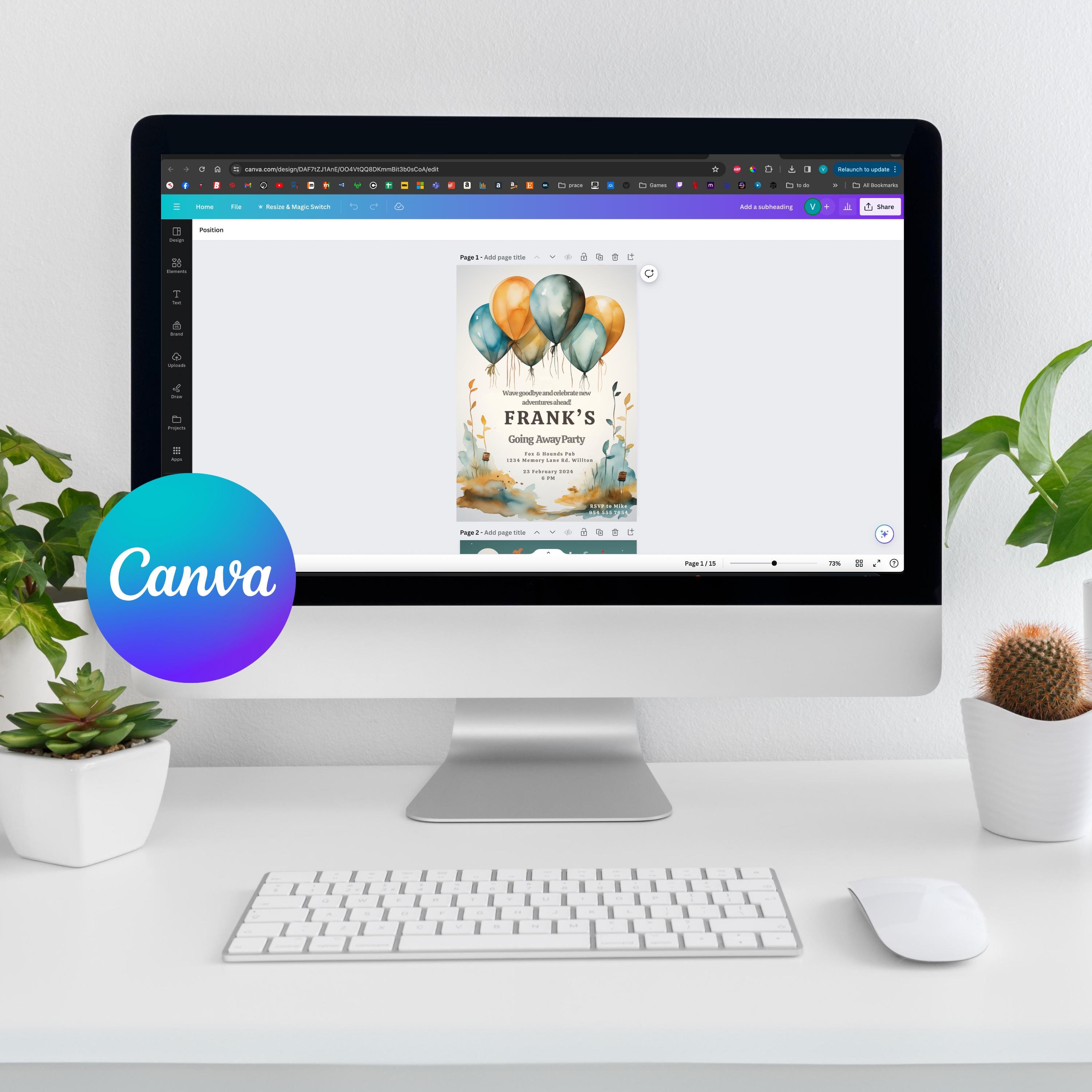 Editable Going Away Party Invitation, Goodbye and Good Luck Invite ...