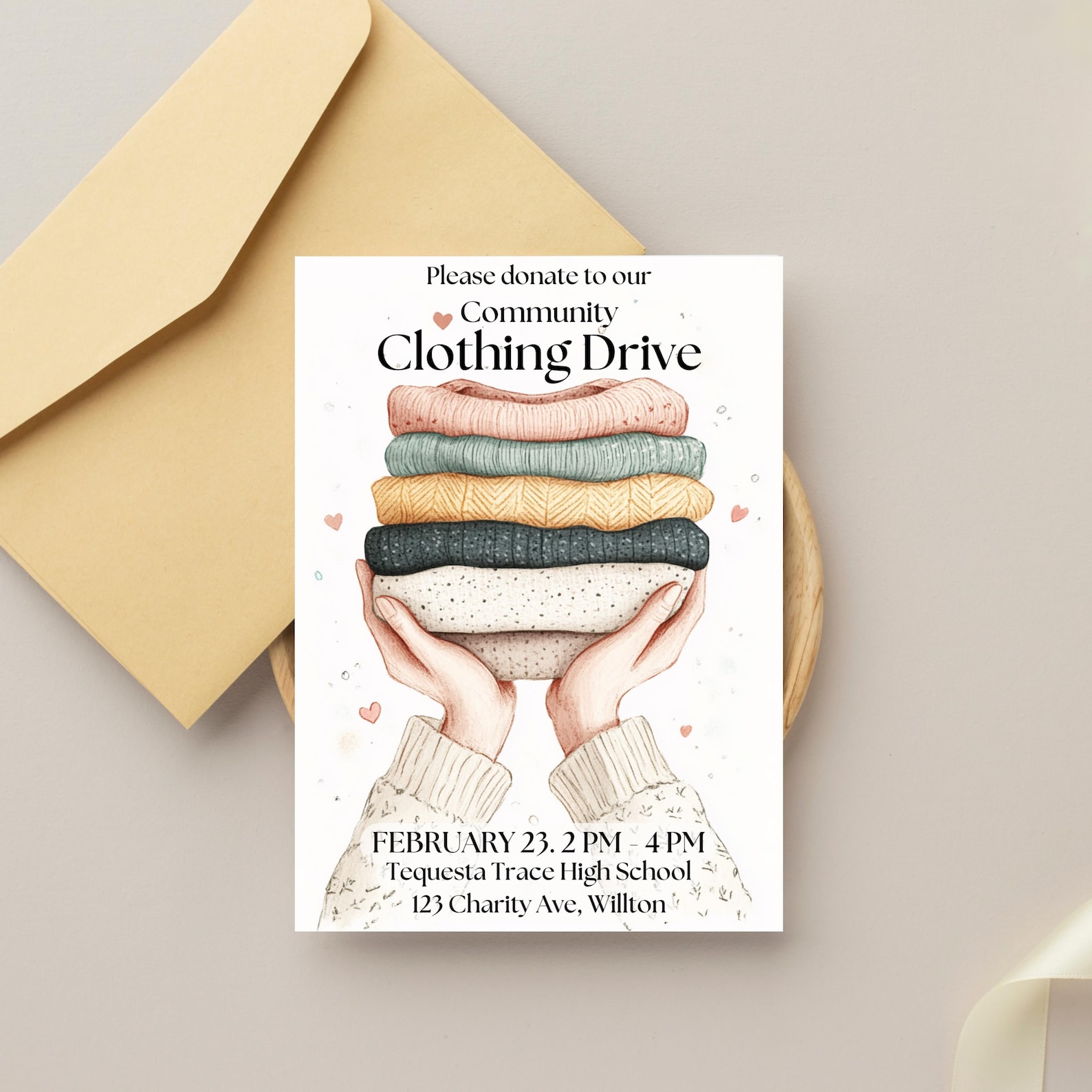 Clothing Donation Drive Invitation: Editable Charity Event Template ...