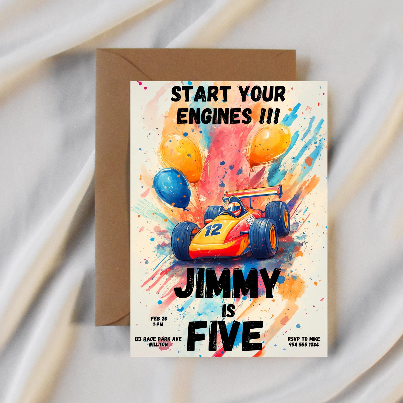 Race Car Birthday Invitation: Editable Speed Racer Party (digital) - Etsy