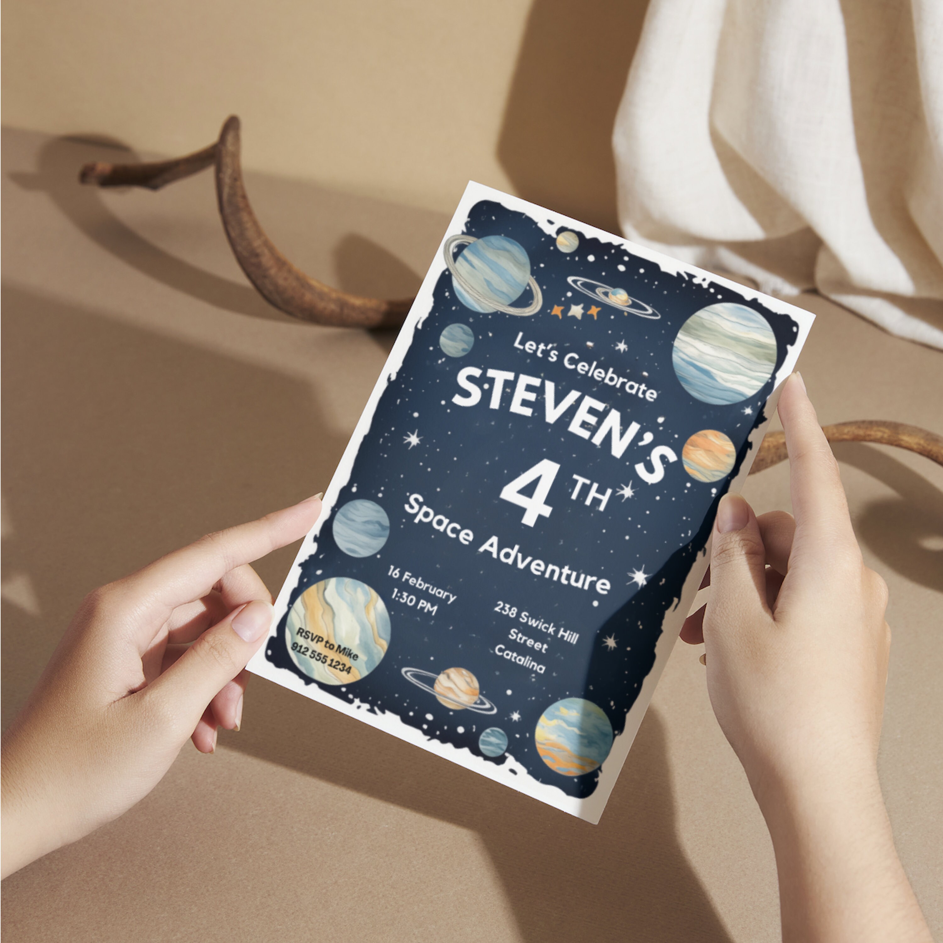 Outer Space Birthday Invitation, Space Birthday Party Invitation ...