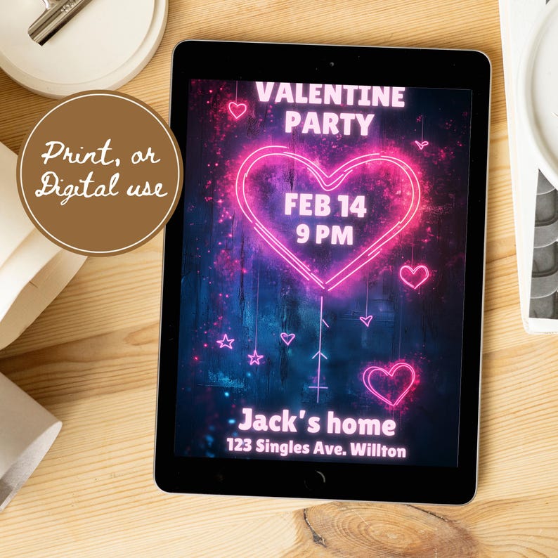 Editable Valentine Party Invitation, Romantic Celebration Invite, Fun ...