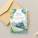 Watercolor Train Theme Birthday Party Invite, Chugga Train Invite ...