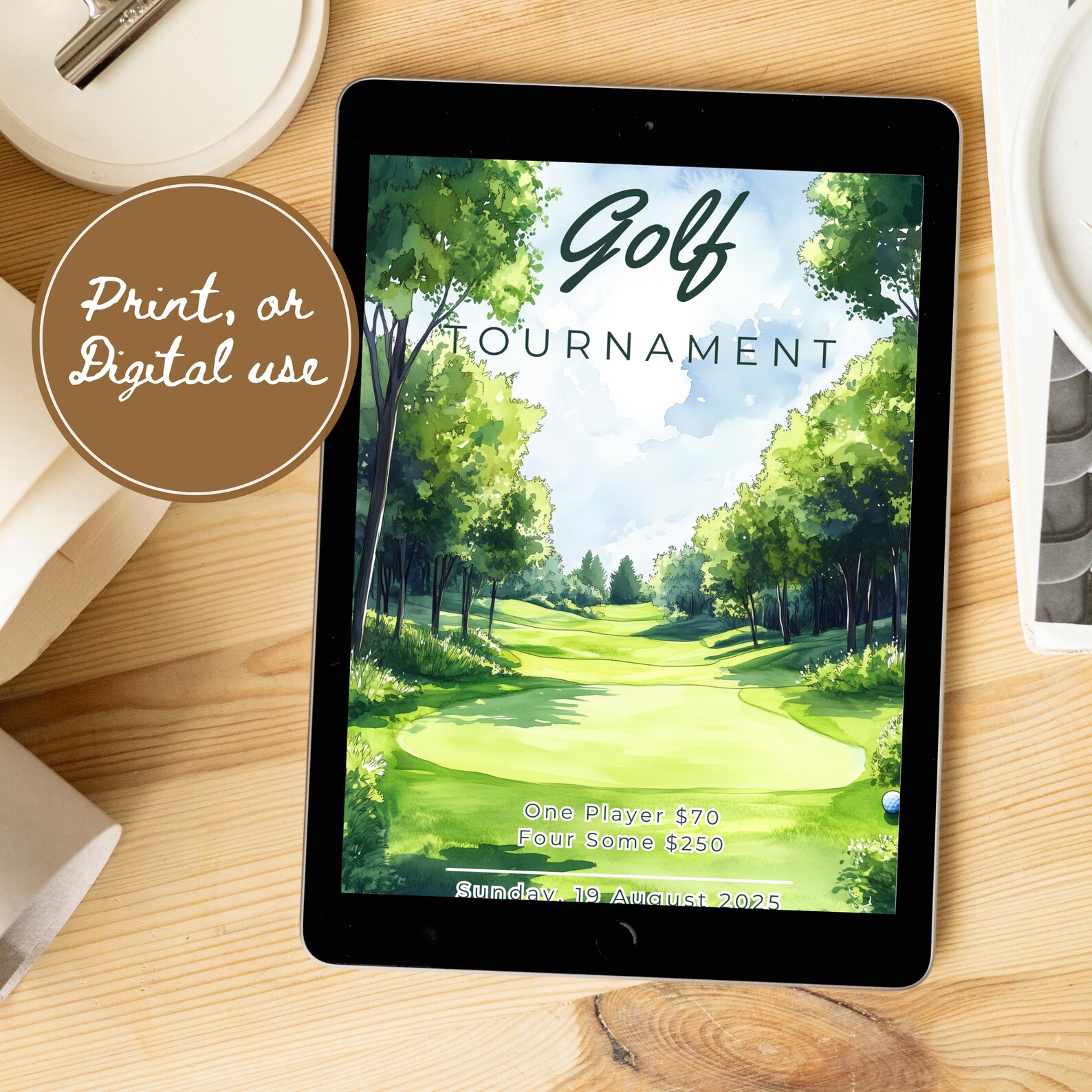 Golf Tournament Invitation: Elegant Green Course Design (editable ...