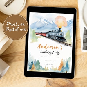 Charming Train Themed Birthday Party Invite, Chugga Train Invite, Cute ...