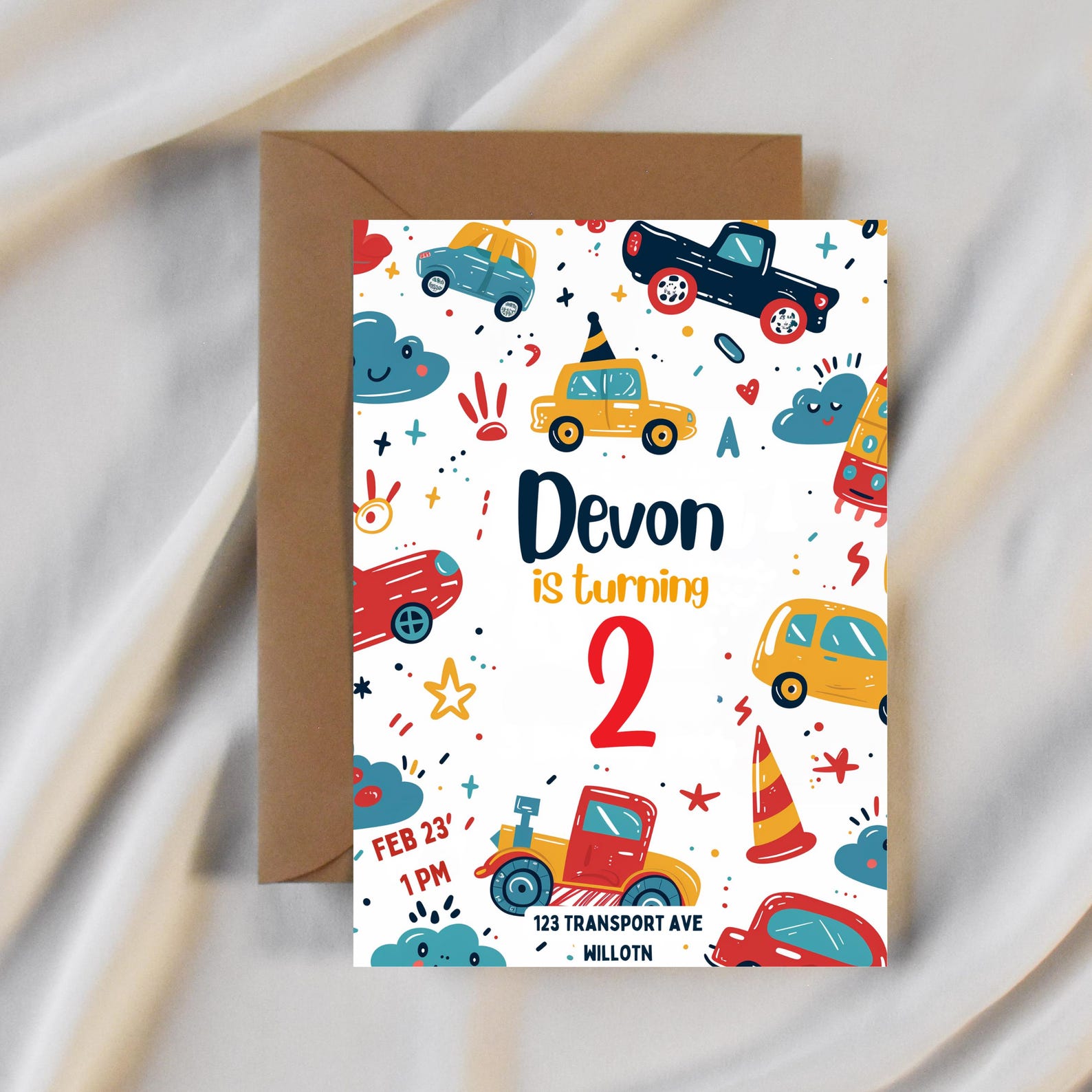 Editable Cars Birthday Invitation Template, Car Theme (digital Download ...