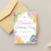 Tropical Birthday Invitation: Watercolor Flowers, Editable Template ...