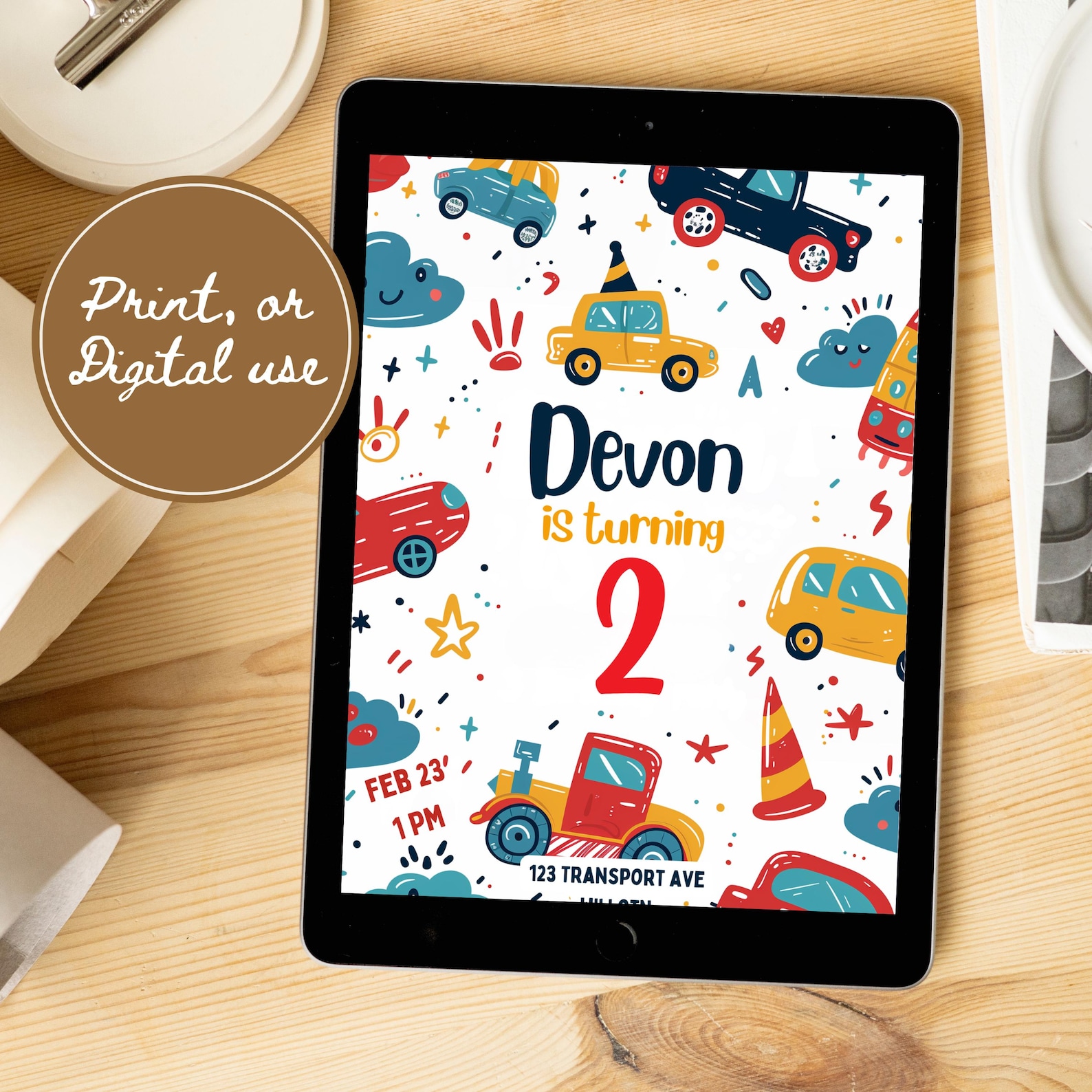 Editable Cars Birthday Invitation Template, Car Theme (digital Download ...