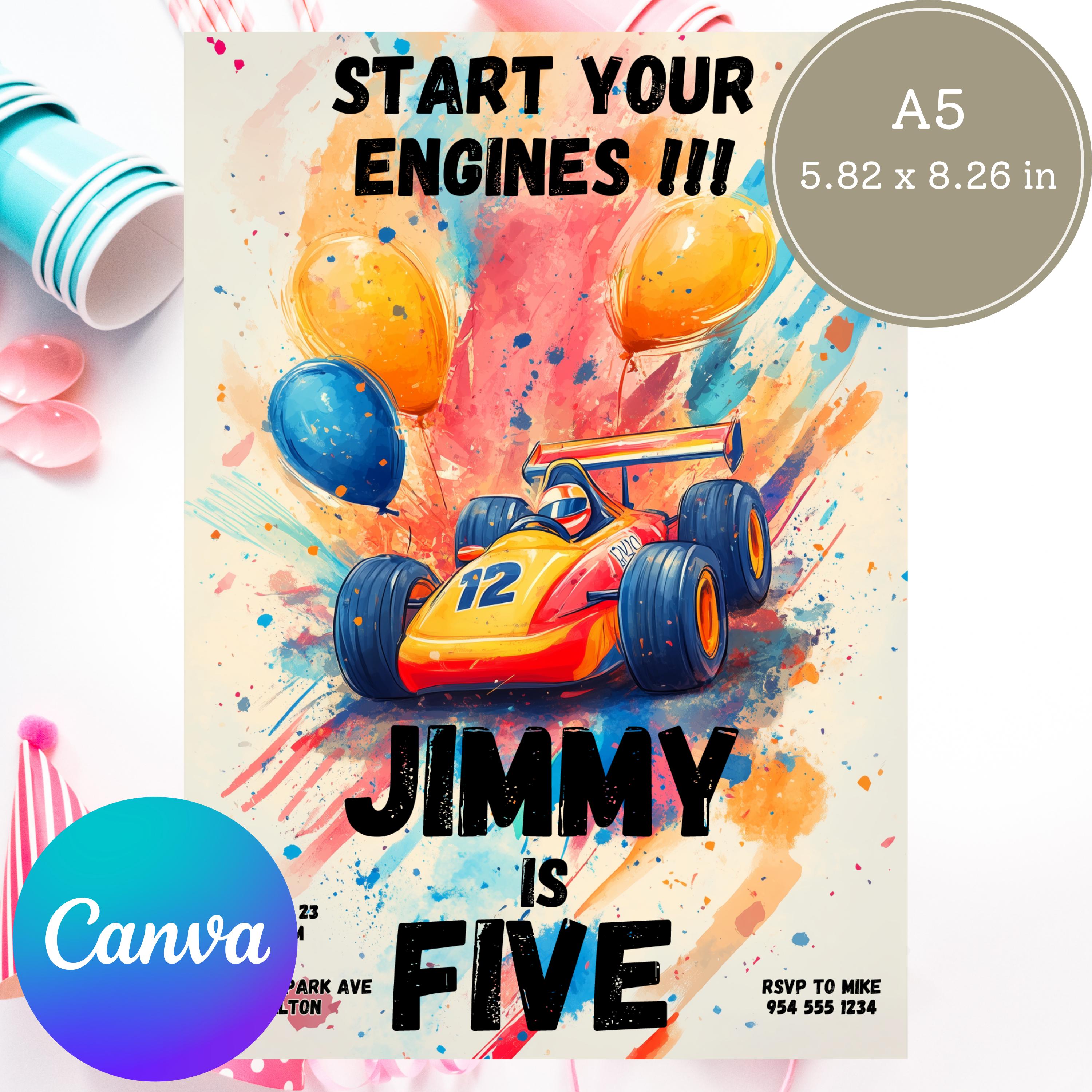 Race Car Birthday Invitation: Editable Speed Racer Party (digital) - Etsy