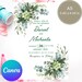 Boho Green Leaf Wedding Invitation Template: Minimalist Design (digital ...