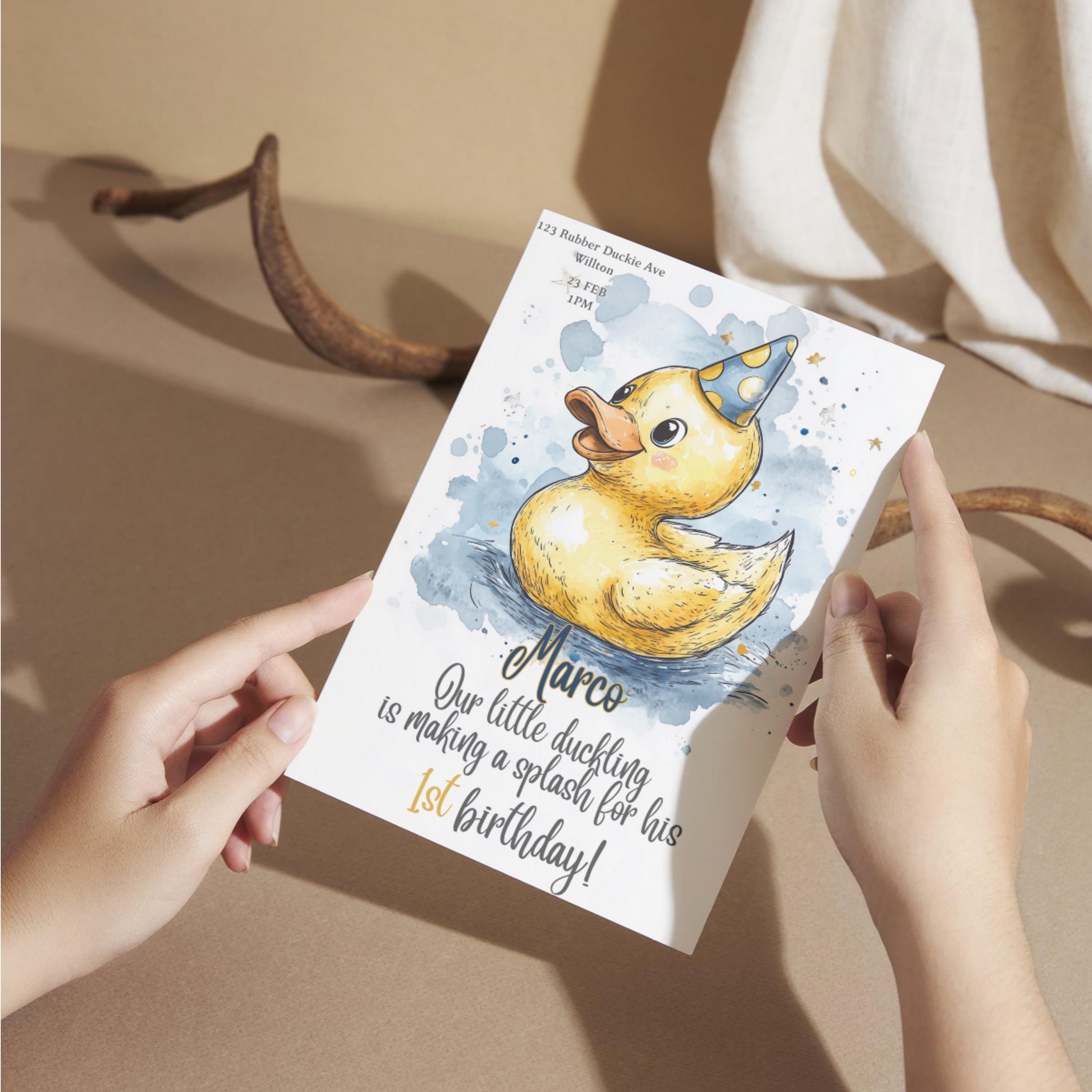 Rubber Duckie Birthday Invitation: Splish Splash Party (digital ...