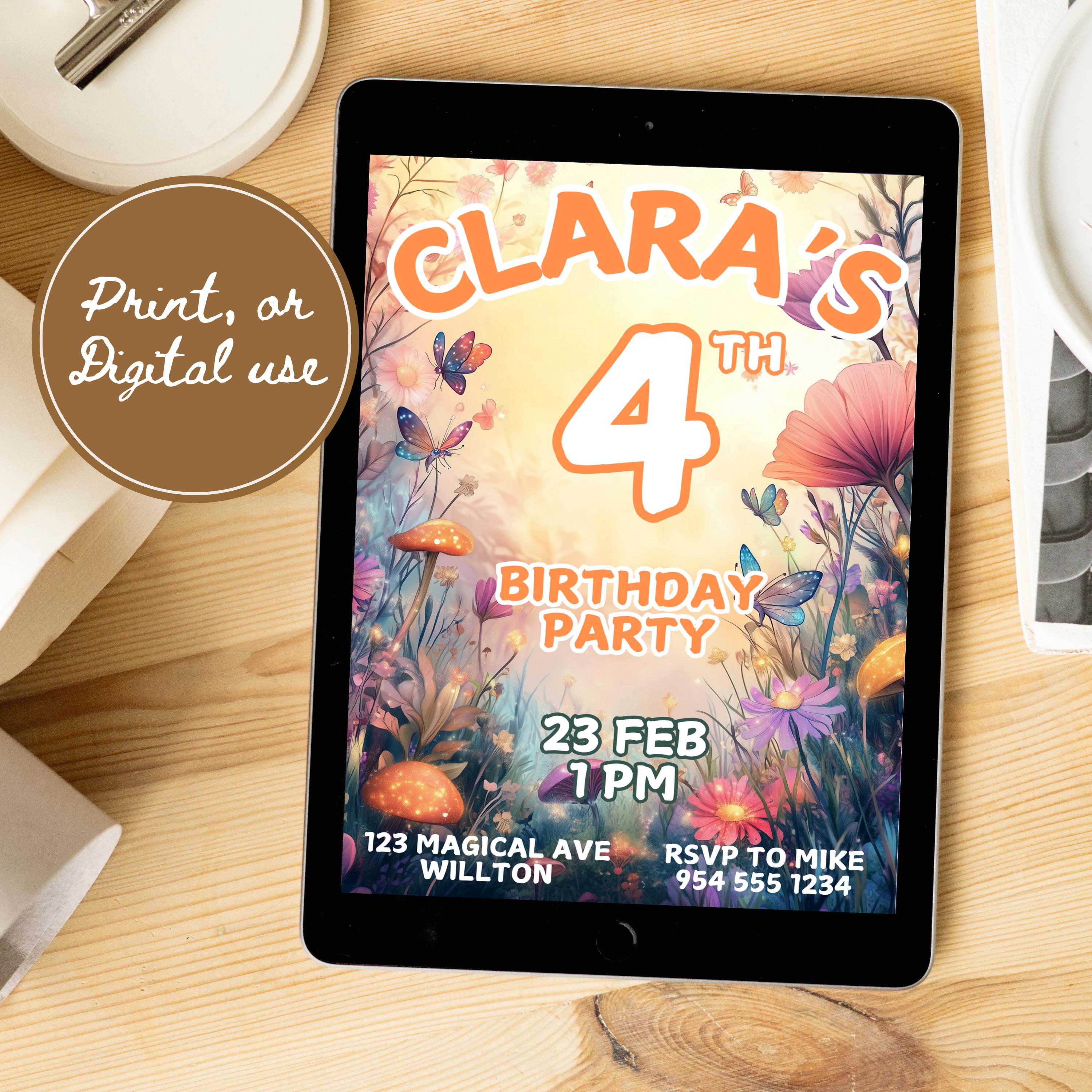 Magical Land Birthday Invitation, Kids Fairytale Celebration, Dreamy ...