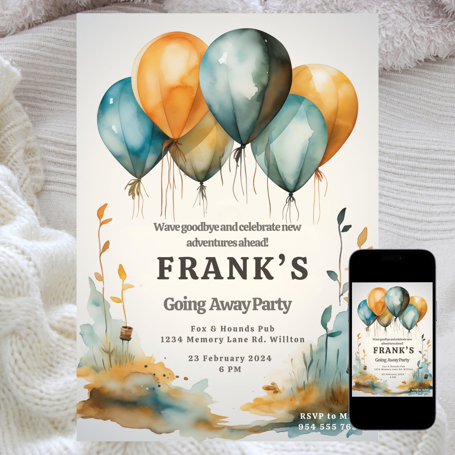 Editable Going Away Party Invitation: Farewell Celebration (digital ...