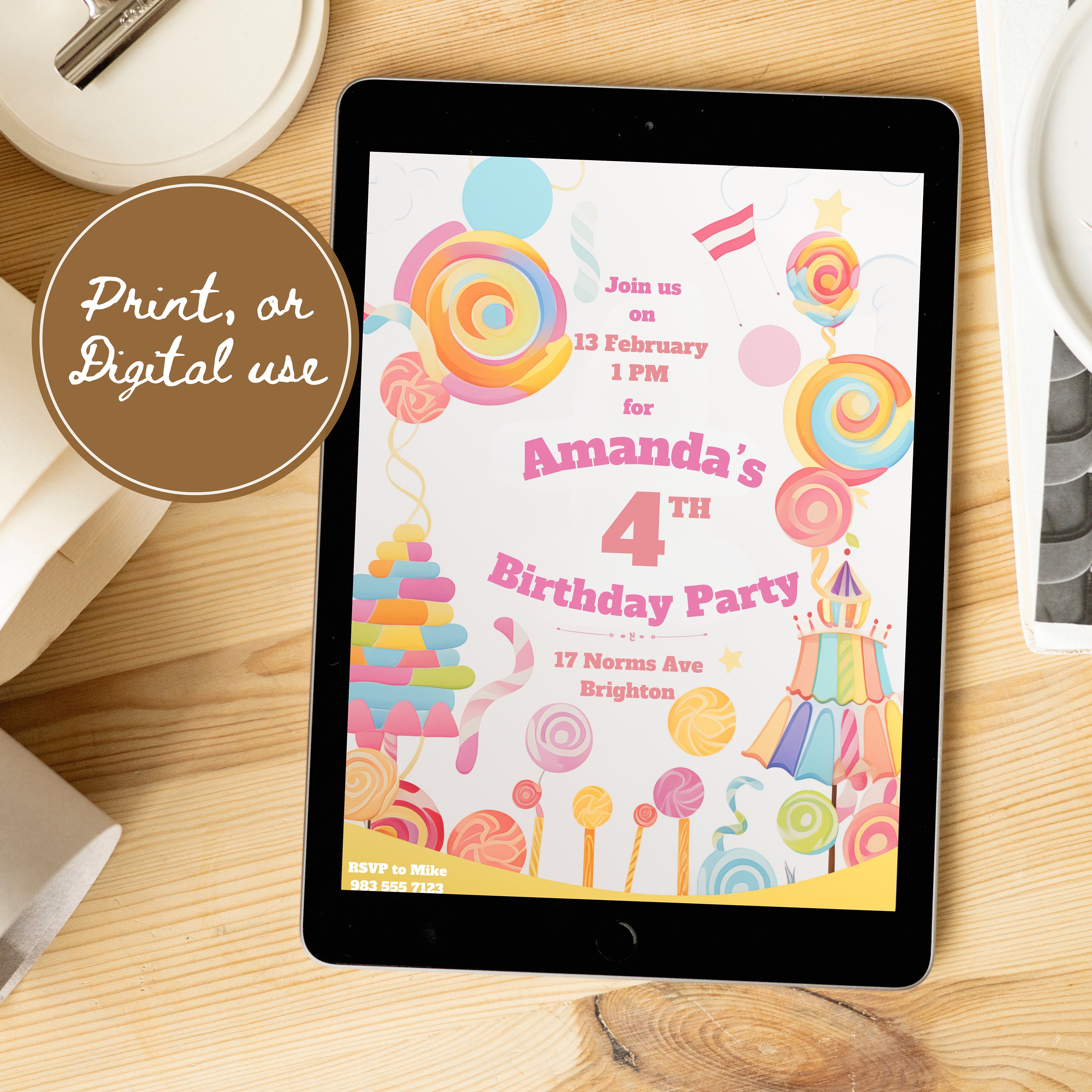 Candy Land Birthday Invitation, Girl Birthday Invitation, Sweet ...