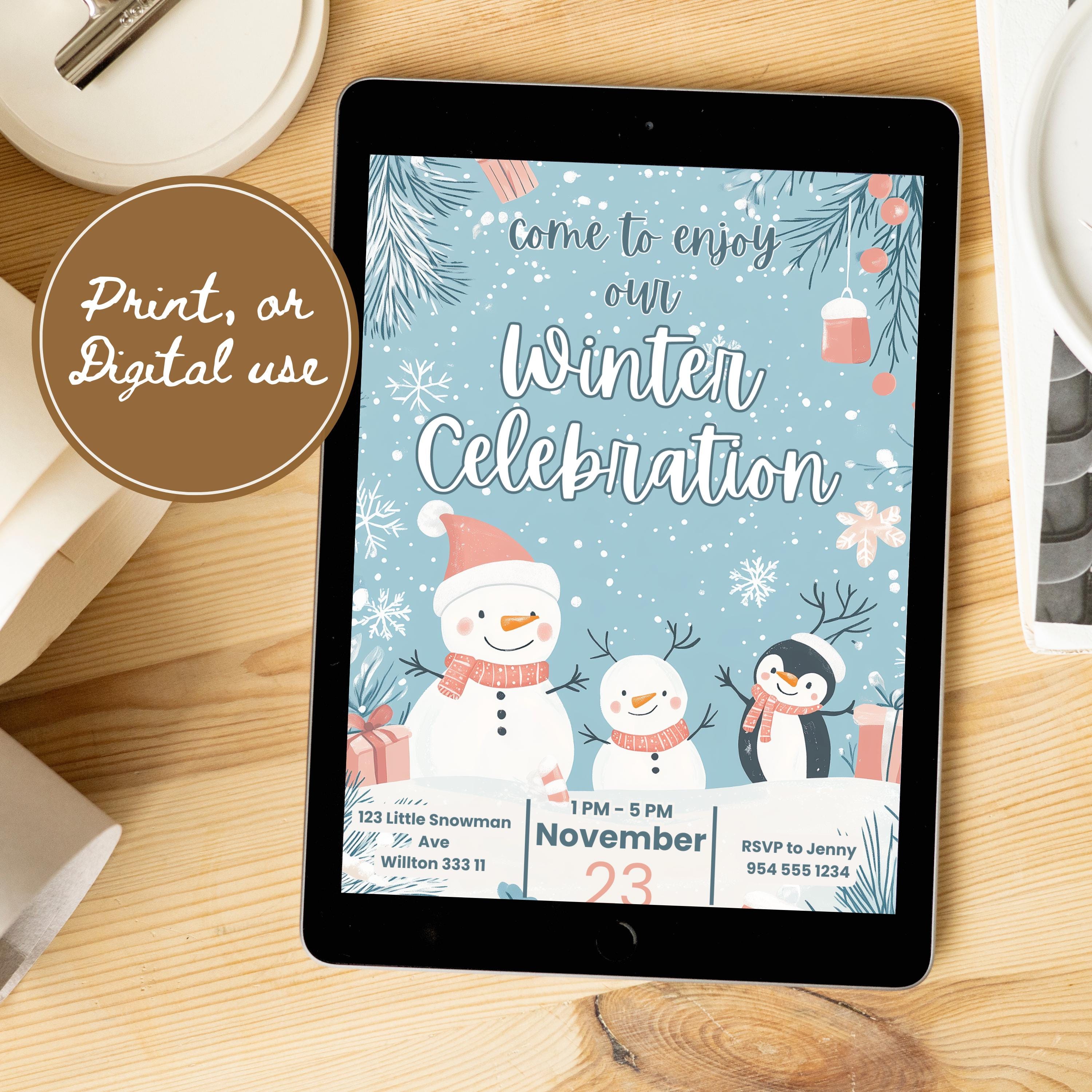 Winter Celebration Invite, Company Party, Winter Party Invitation ...