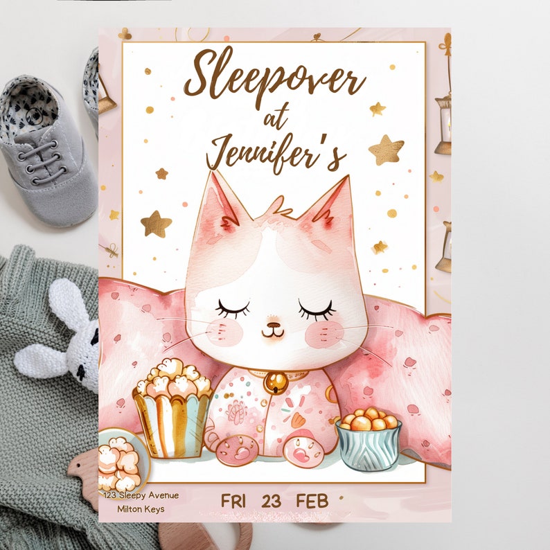 Editable Slumber Party Invitation, Pajamas Party Invite, Girls Night In ...