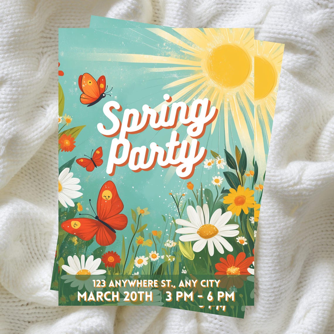Spring Awakening Party Invitation, Fresh Blooms Celebration, Editable ...