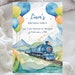 Watercolor Train Theme Birthday Party Invite, Chugga Train Invite ...