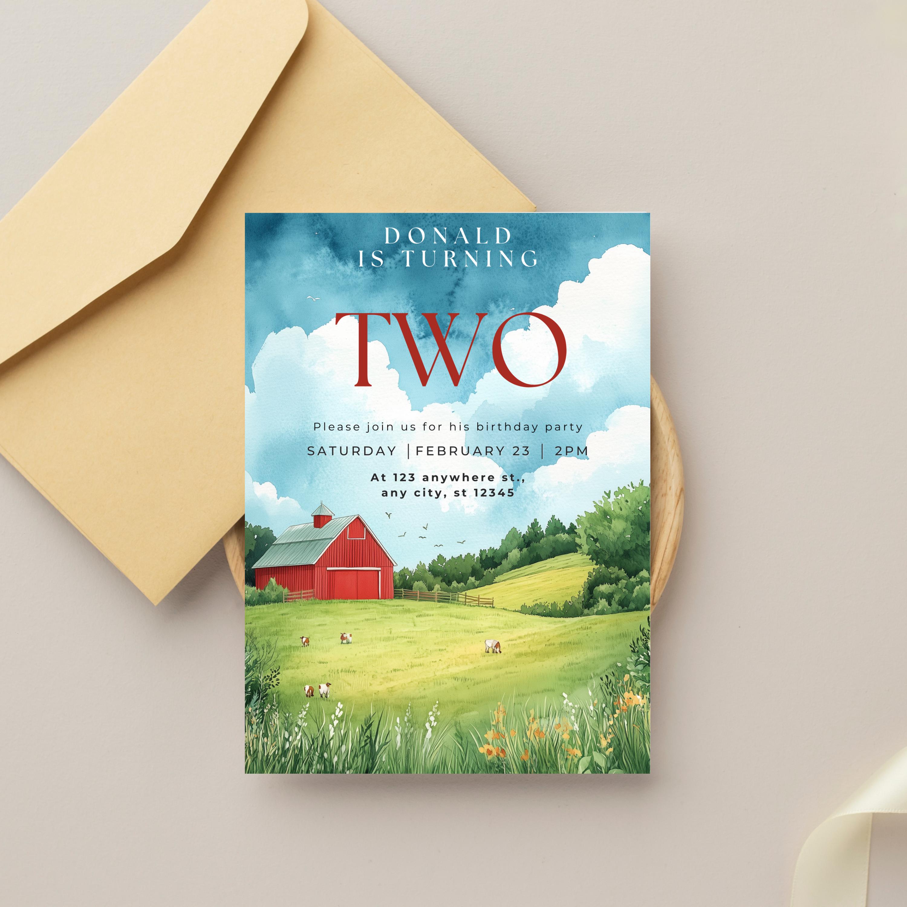 Ranch Hand Birthday Invitation, Kids Party, Editable Digital Template ...