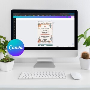 Editable Native American Birthday Invitation, Neutral Colours Printable ...