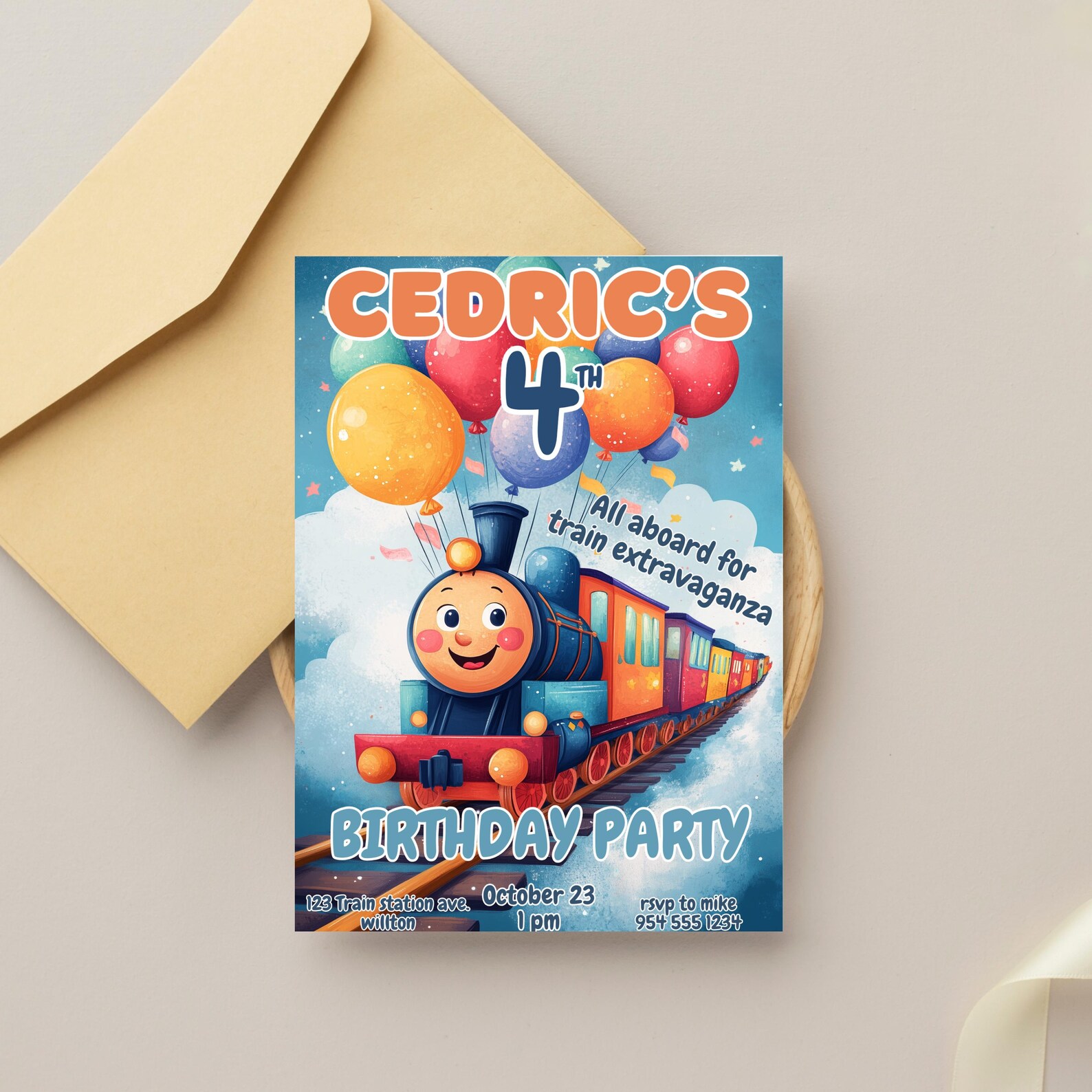 Train Birthday Invitation: Editable Kids Party Template (digital) - Etsy