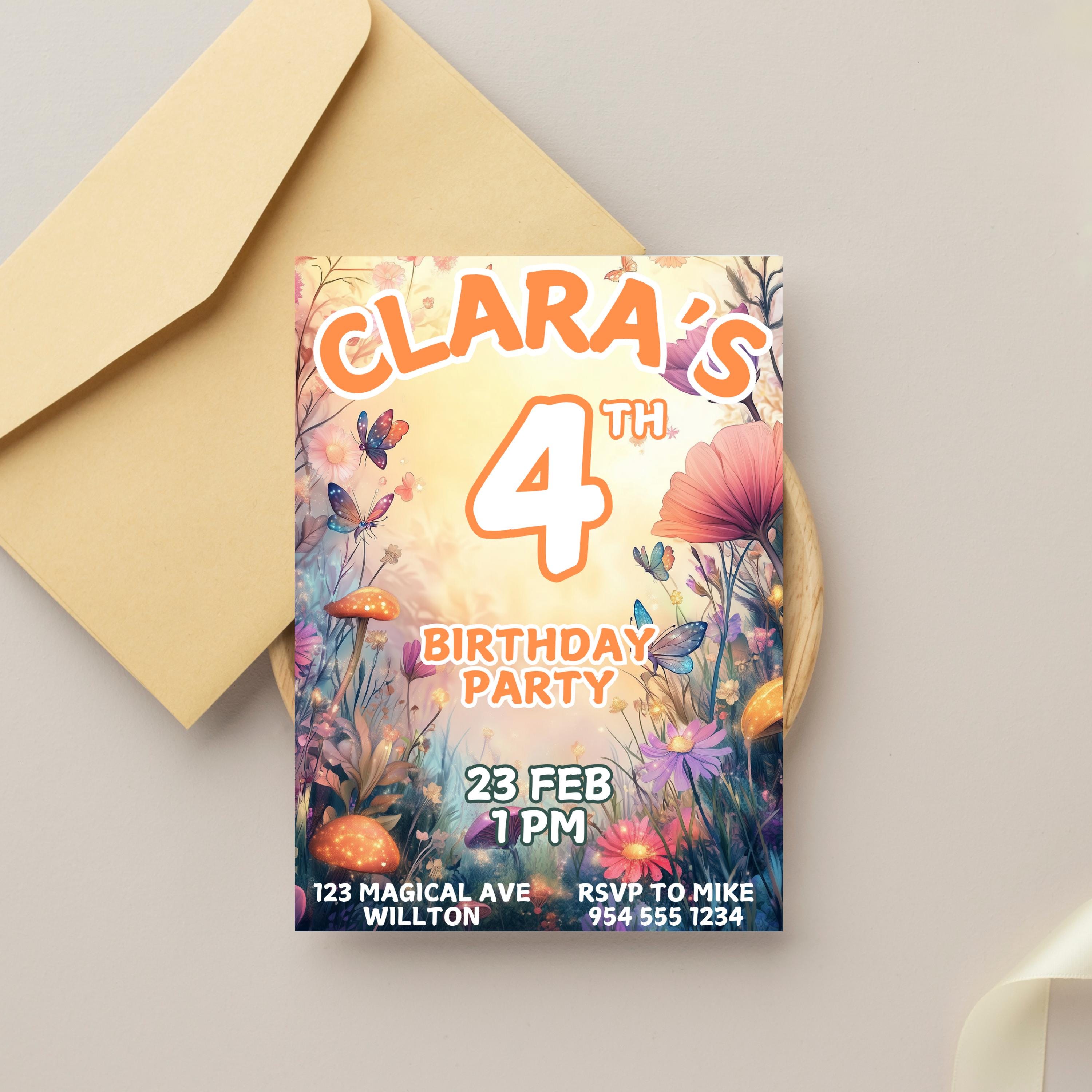 Magical Land Birthday Invitation, Kids Fairytale Celebration, Dreamy ...