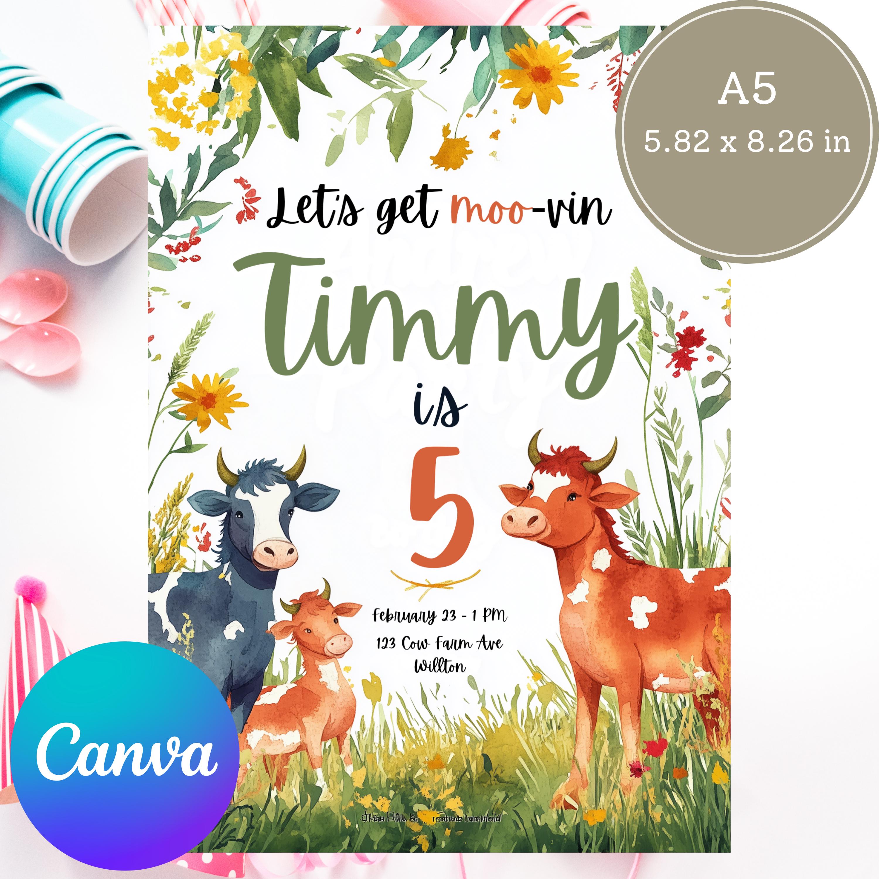 Rustic Ranch Birthday Invitation: Farm Animals, Barnyard Theme ...