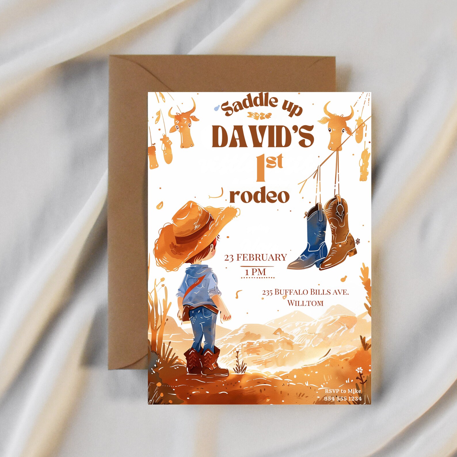 Cowboy Birthday Invitation, Wild West Birthday Party, Wester Birthday ...