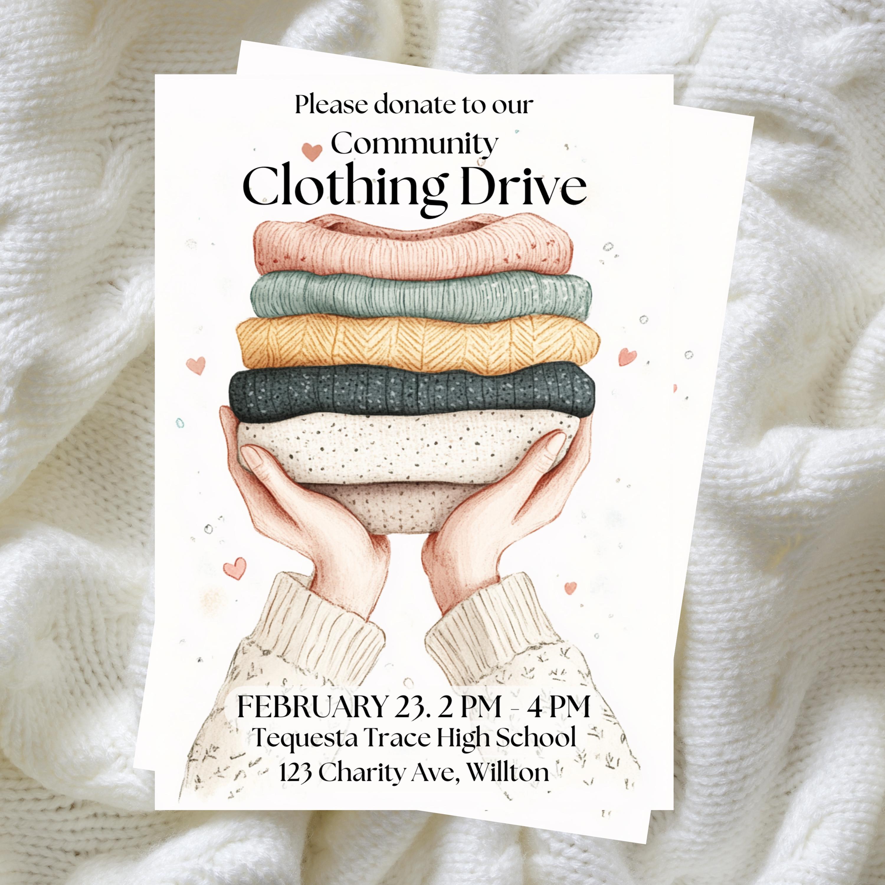 Clothing Donation Drive Invitation: Editable Charity Event Template ...