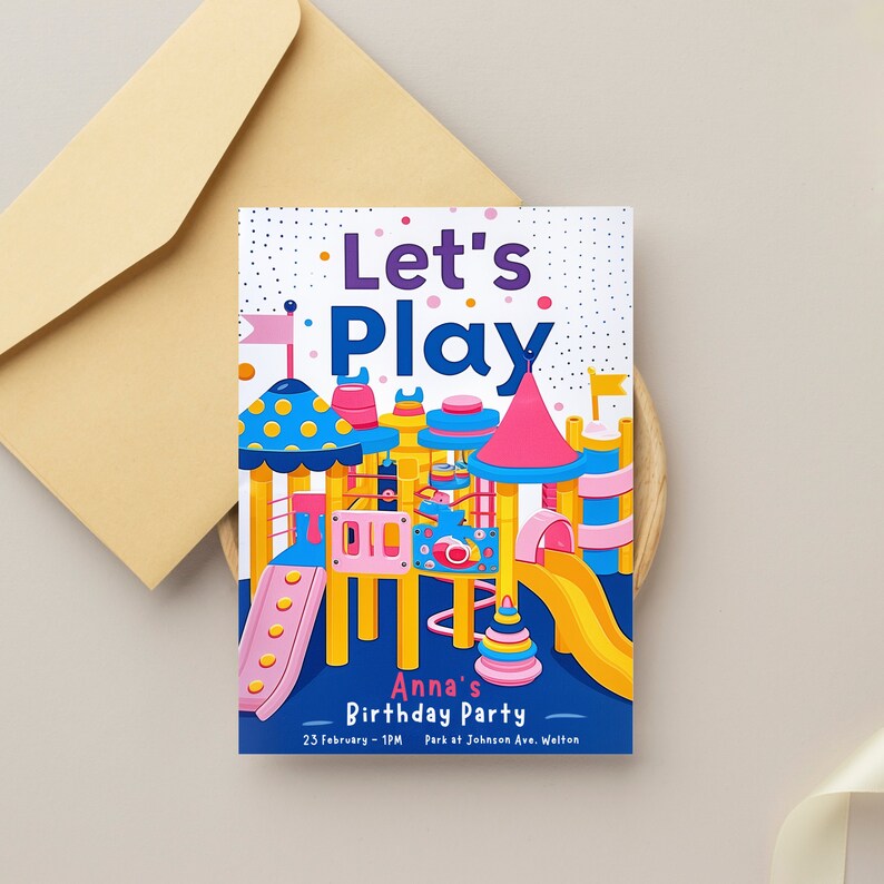 Playground Birthday Party Invite: Outdoor Fun, Park Picnic (digital ...