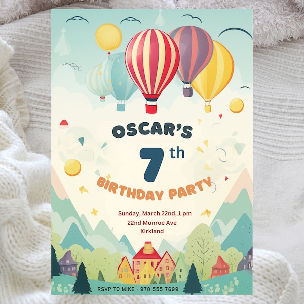 Balloon Invitation - Etsy