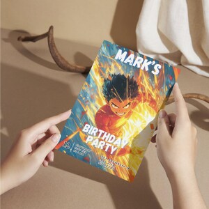 Anime Birthday Invitation, Kids Party, Editable Digital Template ...