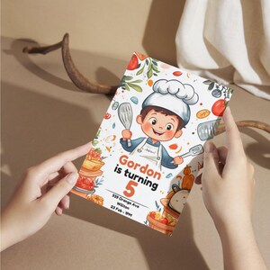 Editable Kids Cooking Birthday Invitation, Chef Party Invite, Baking ...
