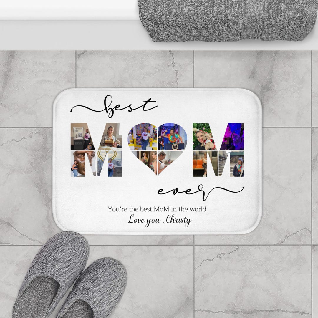 Custom Bath Mat,personalized Photo Collage Mom Bath Mat,custom Bath Mat ...