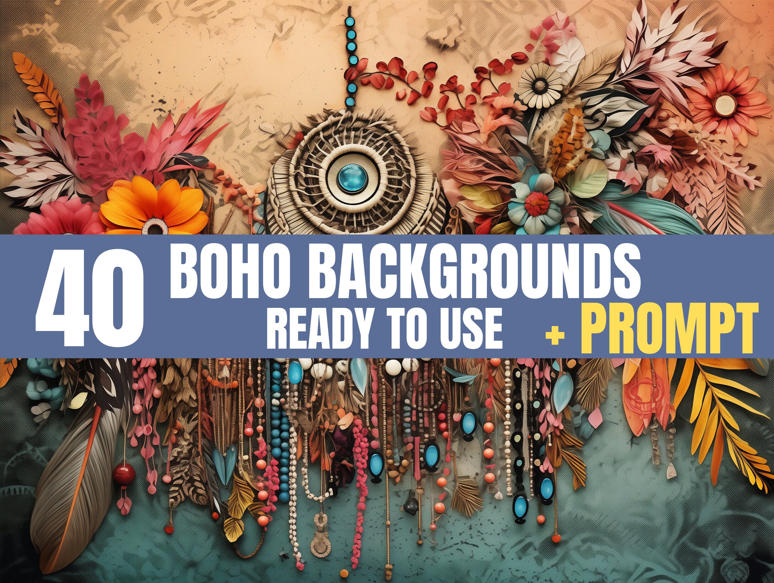 BOHO Backgrounds, Midjourney Art, 40 BOHO Style Backgrounds, Midjourney ...
