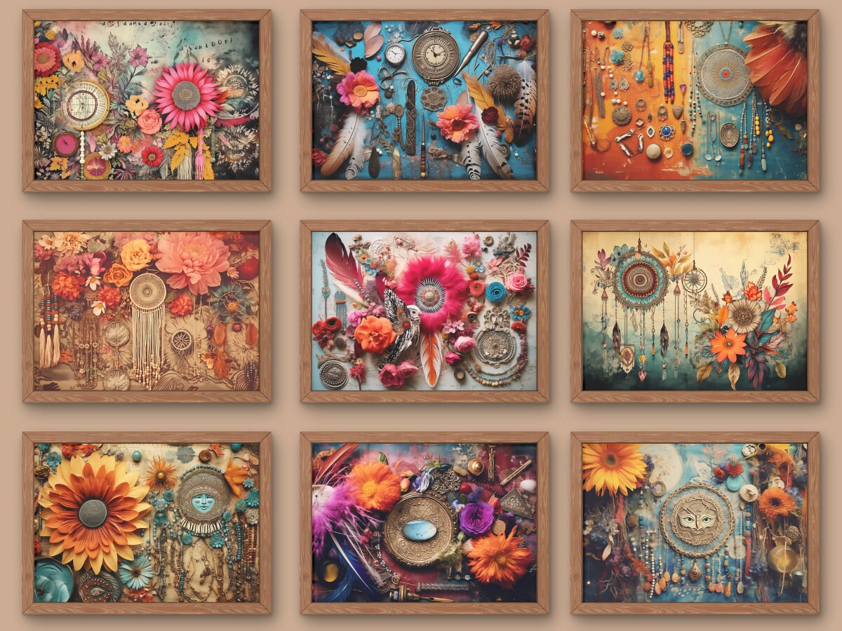 BOHO Backgrounds, Midjourney Art, 40 BOHO Style Backgrounds, Midjourney ...