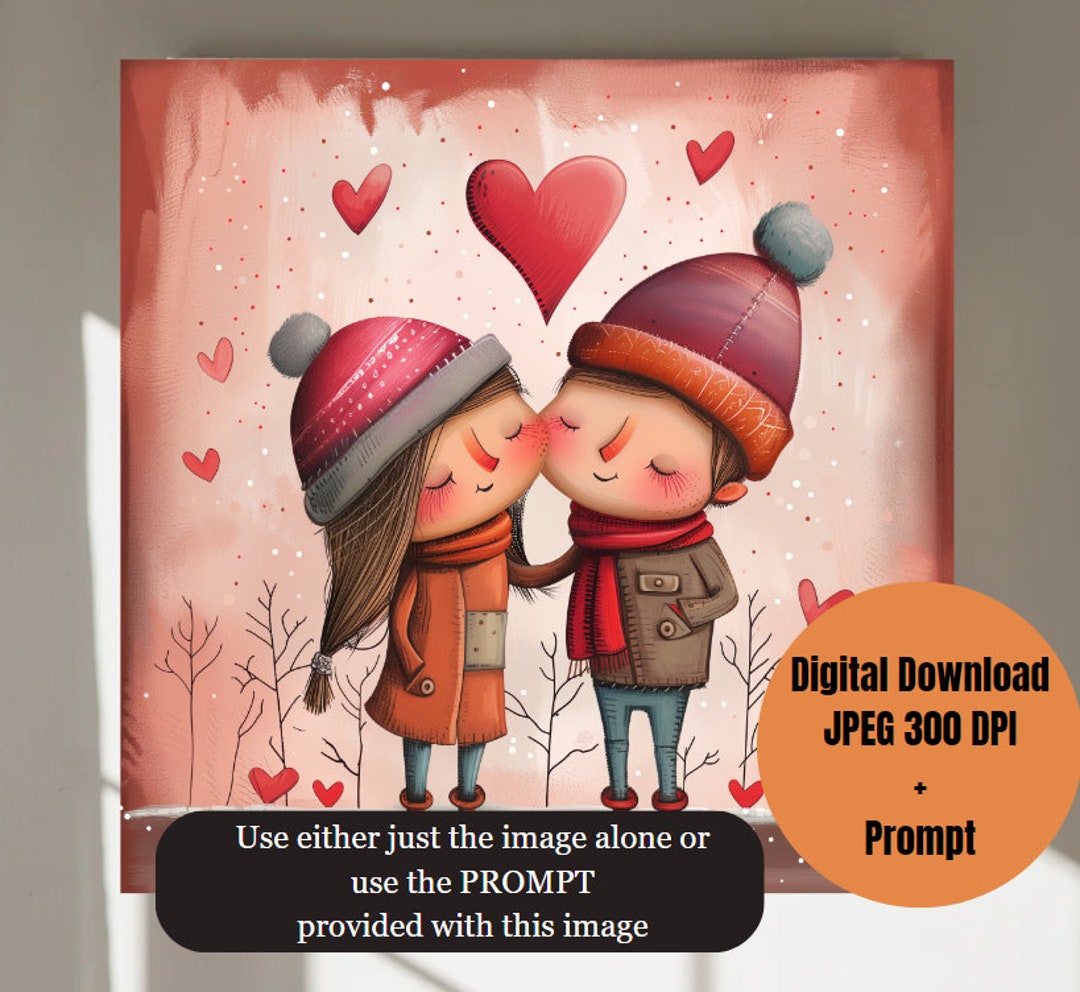 First Kiss, Whimsical Art, Midjourney Art, Digital Project, Midjourney Prompt, Image With Prompt ...