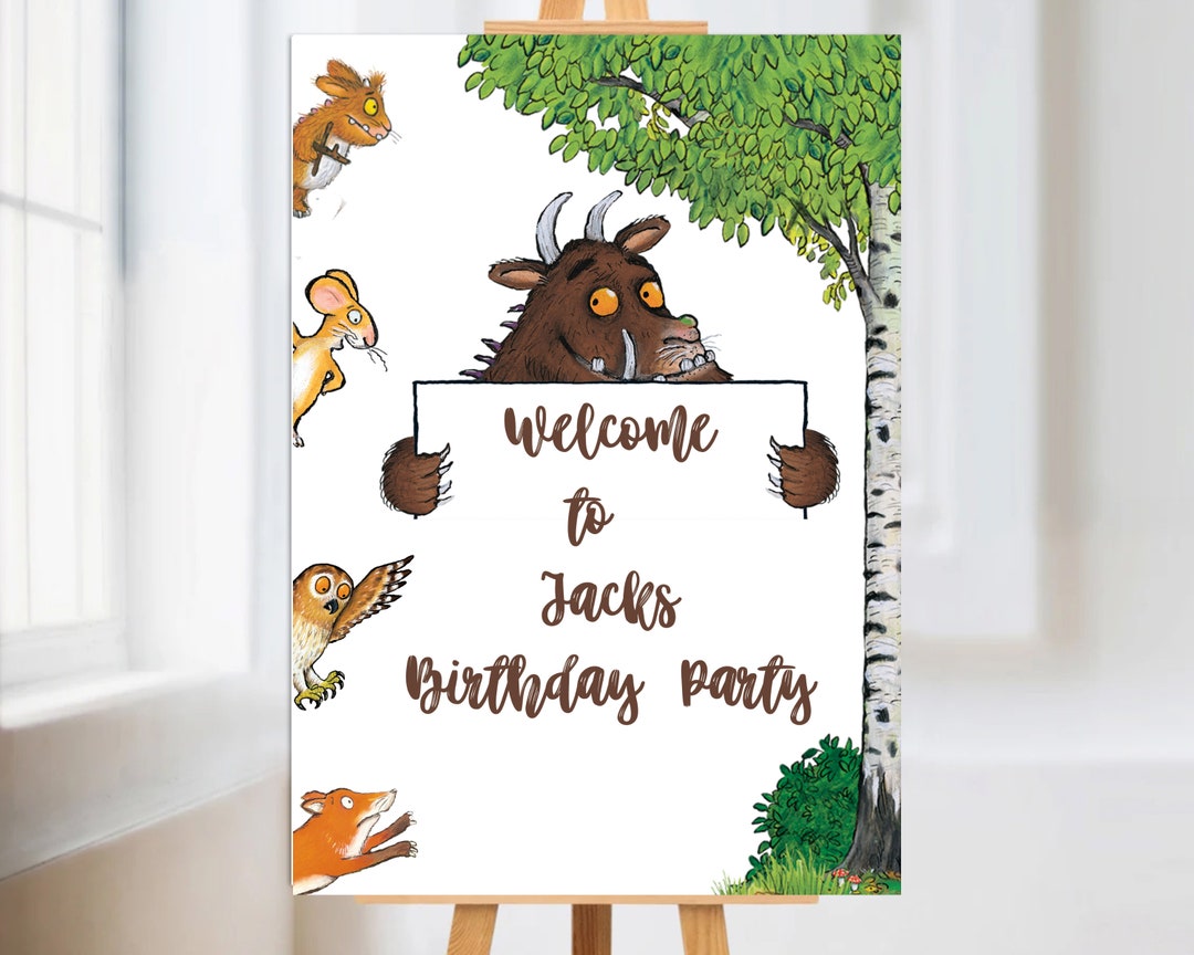 The Gruffalo Kids Childrens Birthday Welcome Sign Digital Download A0 ...
