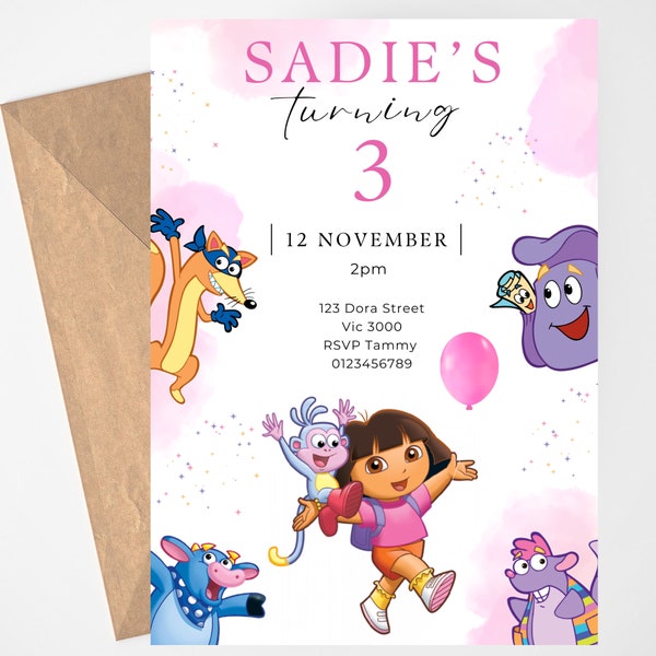 Dora the Explorer Invitation - Etsy
