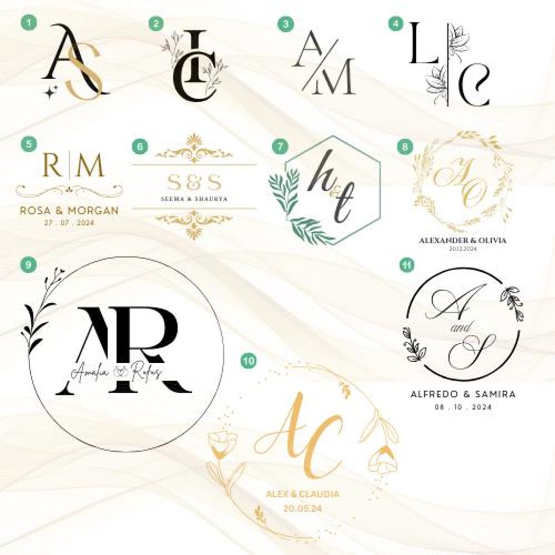 Custom Couple Logo • Wedding Monogram Design • Personalized Initials ...