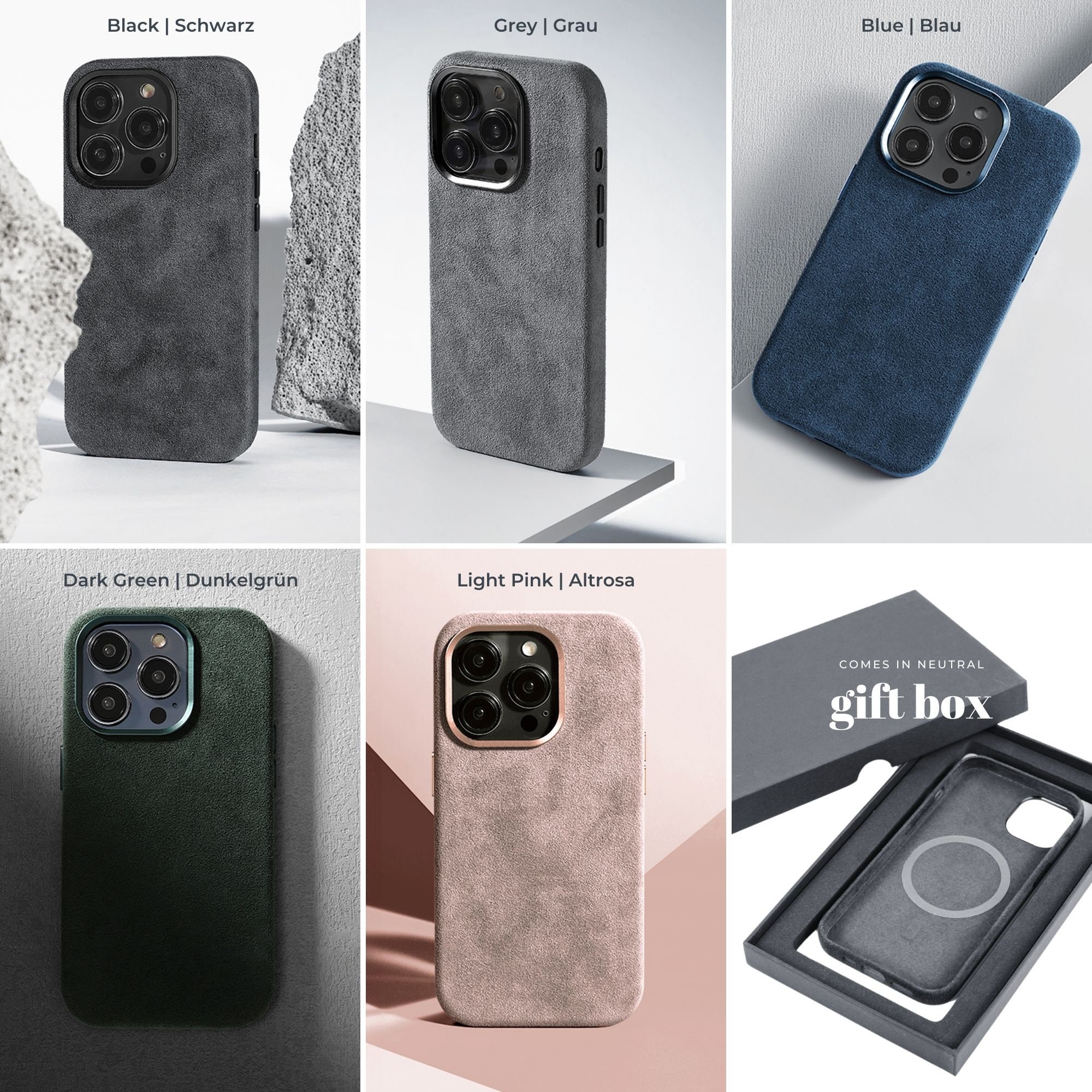 IPhone Case for iPhone 13, 14, 15 & Pro Max, Alcantara Phone Case for ...