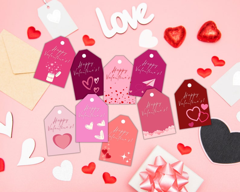 Gift Tags for Valentine's Day, Printable Valentine's Tags, Candy ...
