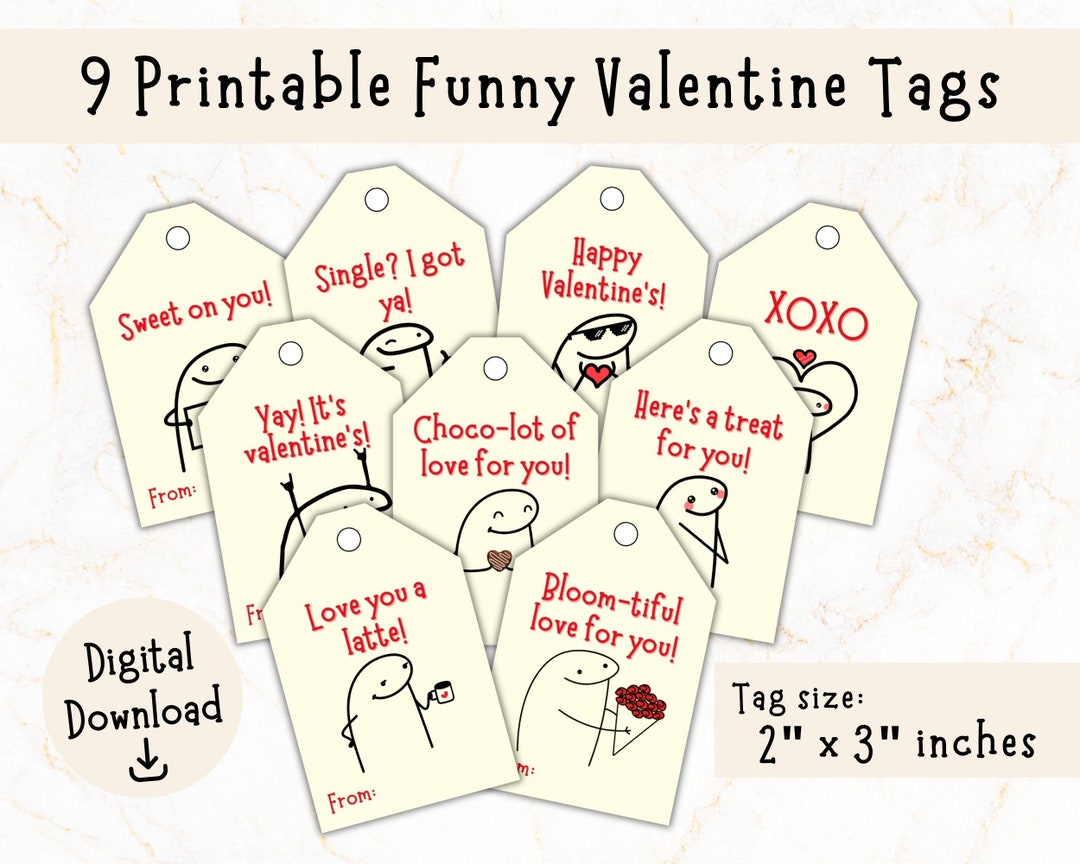 Funny Flork Meme Valentines Gift Tags Cute Meme Valentine's Tags Gift ...