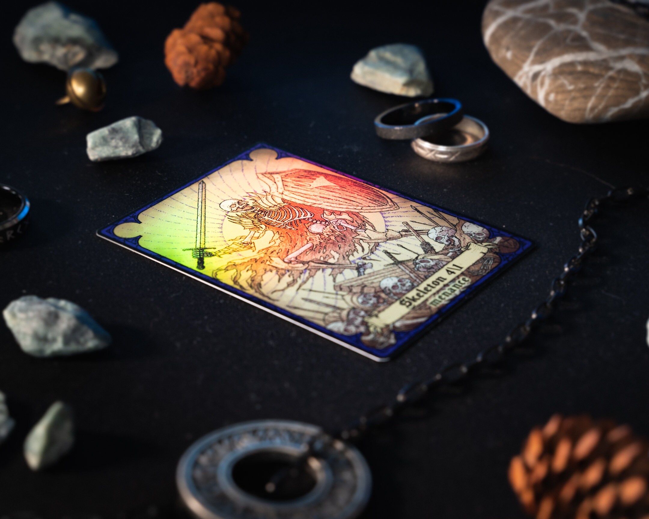 Skeleton 4/1, With Menace, MTG Token, Foil Black Creature Token, Card ...