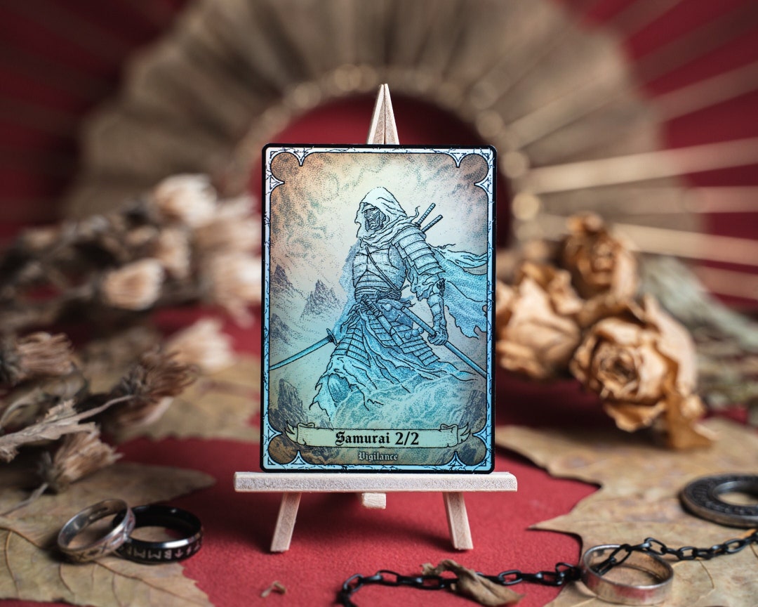 Samurai 2/2 Vigilance, MTG Token, White Creature, MTG Standard Modern ...