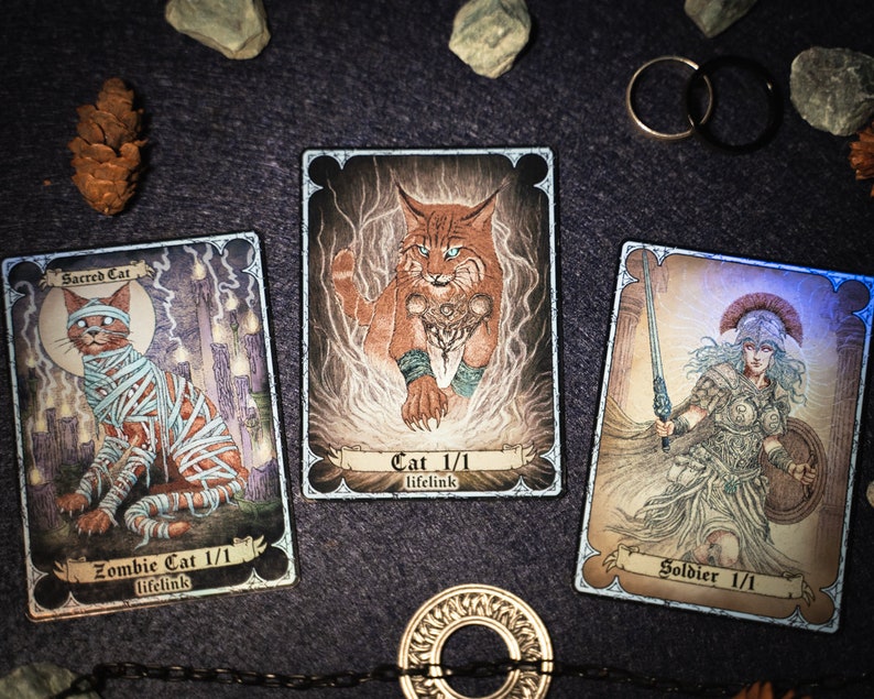 Sacred Cat, Zombie Cat 1/1 Lifelink, White Creature, MTG Foil Token - Etsy