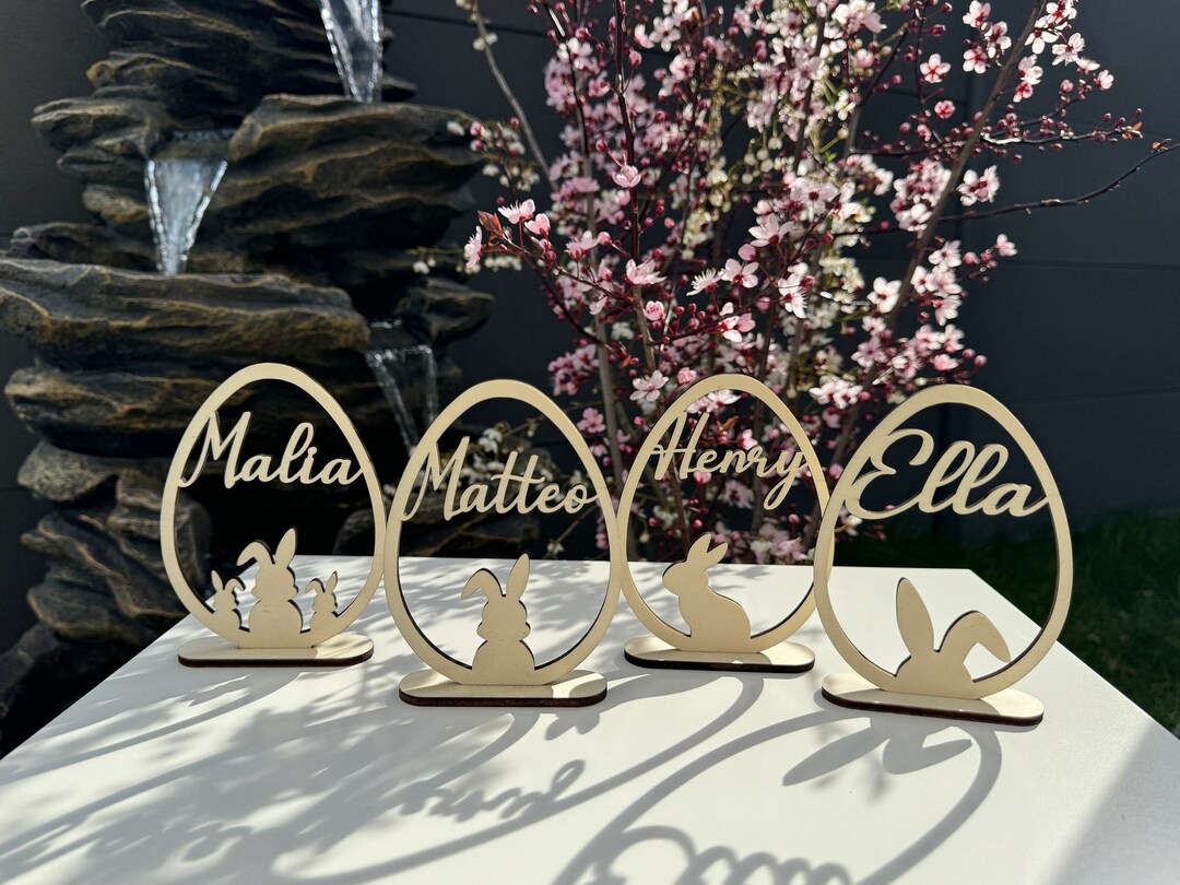 Wooden Easter Bunny Personalized Easter Decoration Wood Easter Stand ...