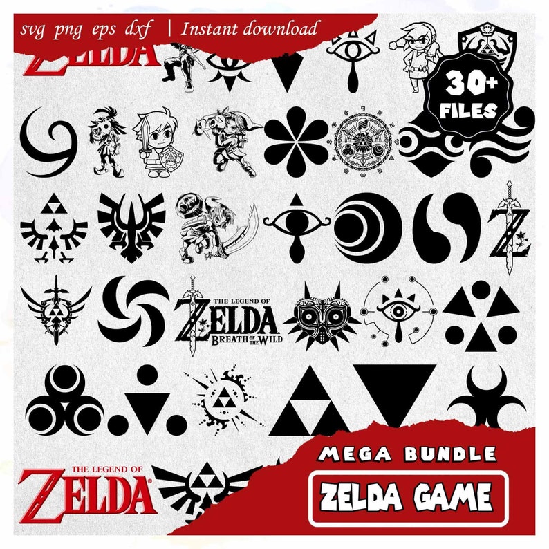 Zelda Svg Bundle, Legend of Zelda Svg, Cricut Cut Files, Zelda Logo Svg ...